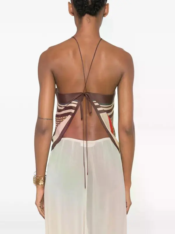 SIR. Geometric Print Halterneck Top