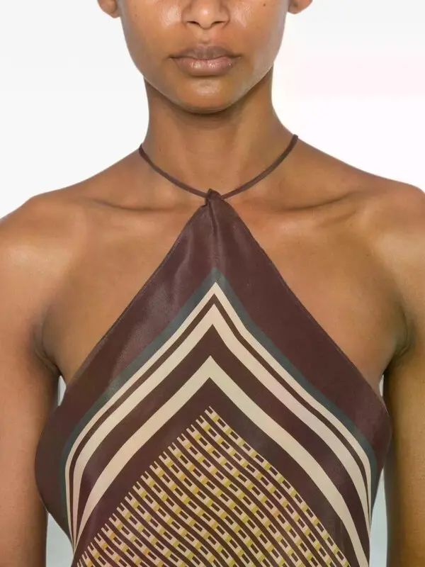 SIR. Geometric Print Halterneck Top
