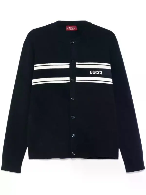 Gucci Logo-intarsia Wool-cashmere Cardigan