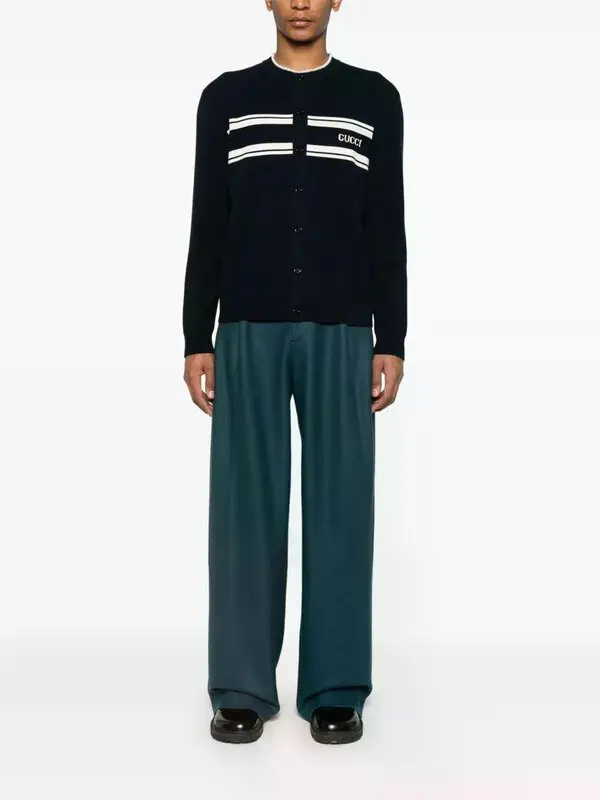 Gucci Logo-intarsia Wool-cashmere Cardigan