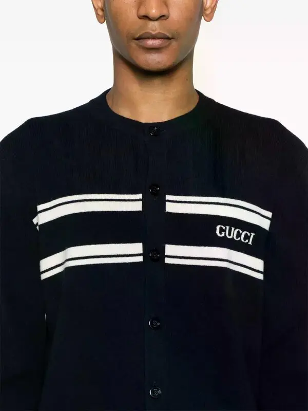 Gucci Logo-intarsia Wool-cashmere Cardigan