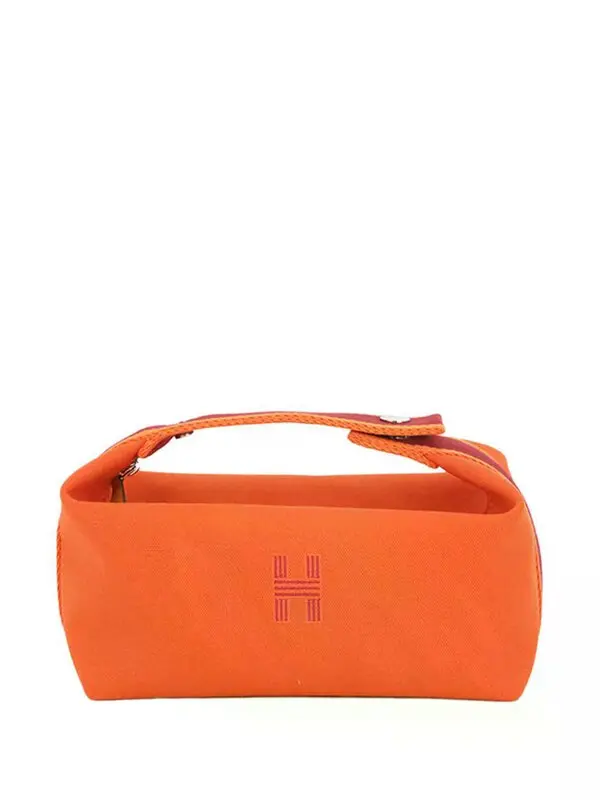 Hermès Toile Bride A Brac Case Vanity Bag - Orange