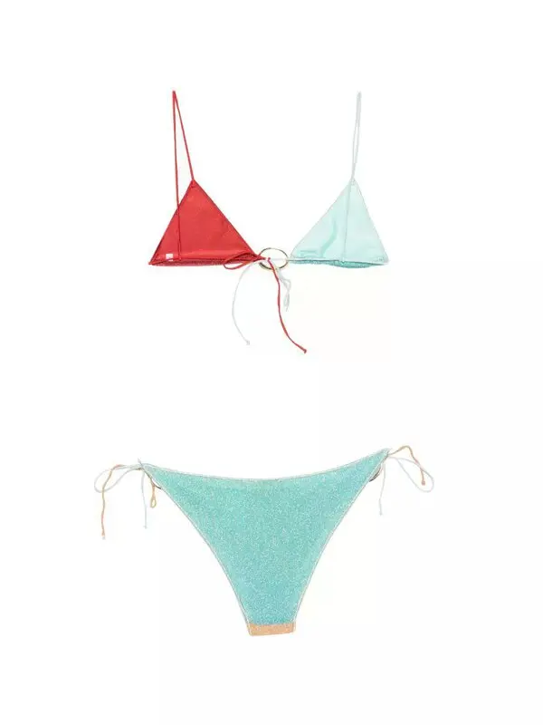 Oseree Glitter Effect Ring Detail Bikini - Blue
