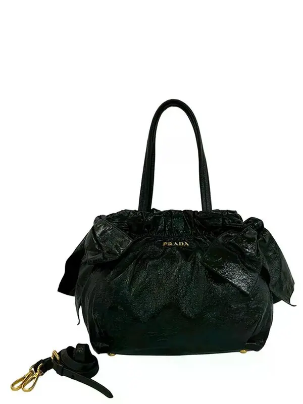 Prada Vernice Gaufre Bow Satchel