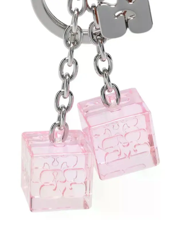 GANNI Logo-plaque Dice Keyring