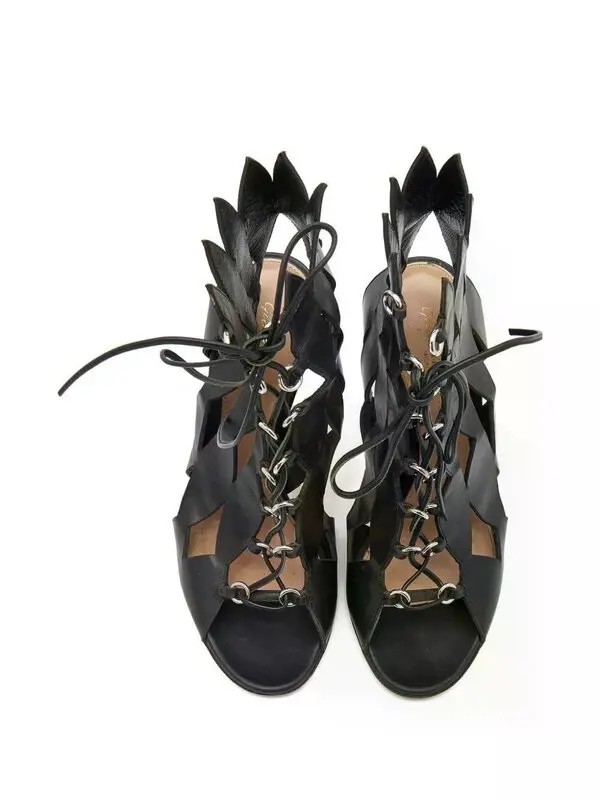 GIANVITO ROSSI Cutout Lace-up Ankle Boots