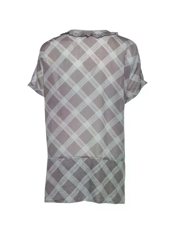 Chloé Check Ruffle Detail Blouse