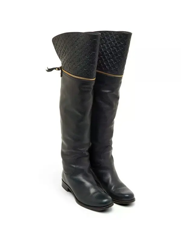 LOUIS VUITTON Monogram Leather Boots
