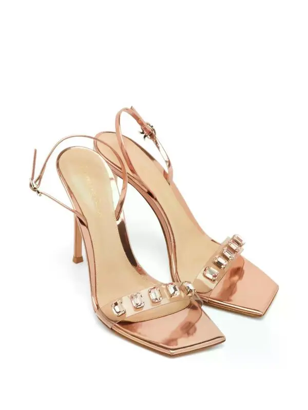 GIANVITO ROSSI Embellished Ribbon Slingback Sandals