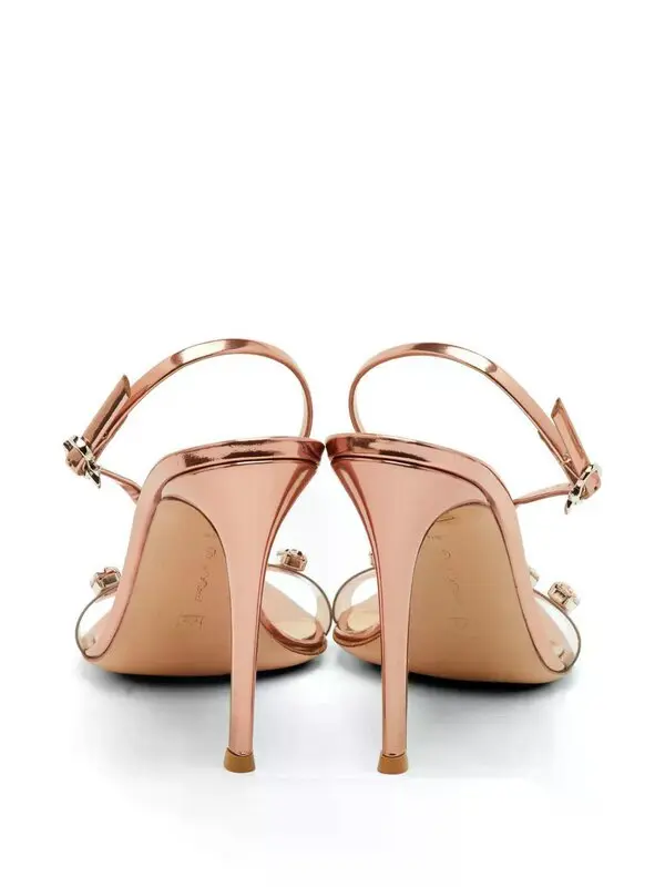 GIANVITO ROSSI Embellished Ribbon Slingback Sandals