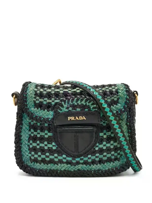 Prada Madras Woven Crossbody Bag