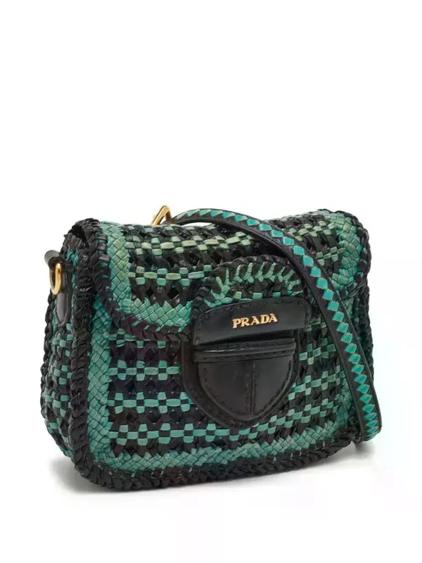 Prada Madras Woven Crossbody Bag