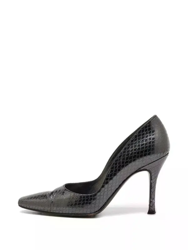 STUART WEITZMAN Python-embossed Leather Stiletto Pumps