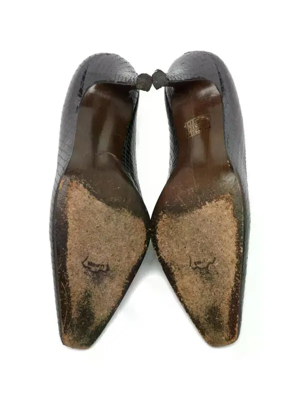 STUART WEITZMAN Python-embossed Leather Stiletto Pumps