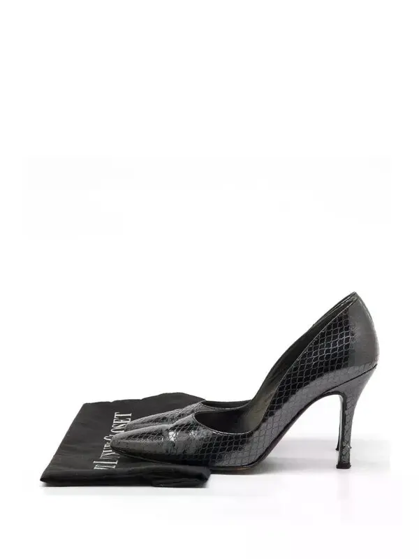 STUART WEITZMAN Python-embossed Leather Stiletto Pumps