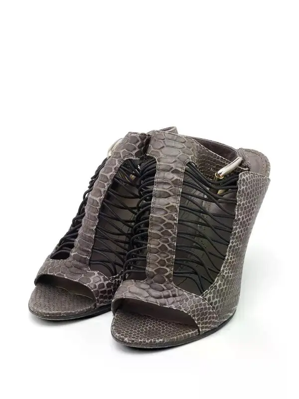 Givenchy Python-embossed Wedge Sandals