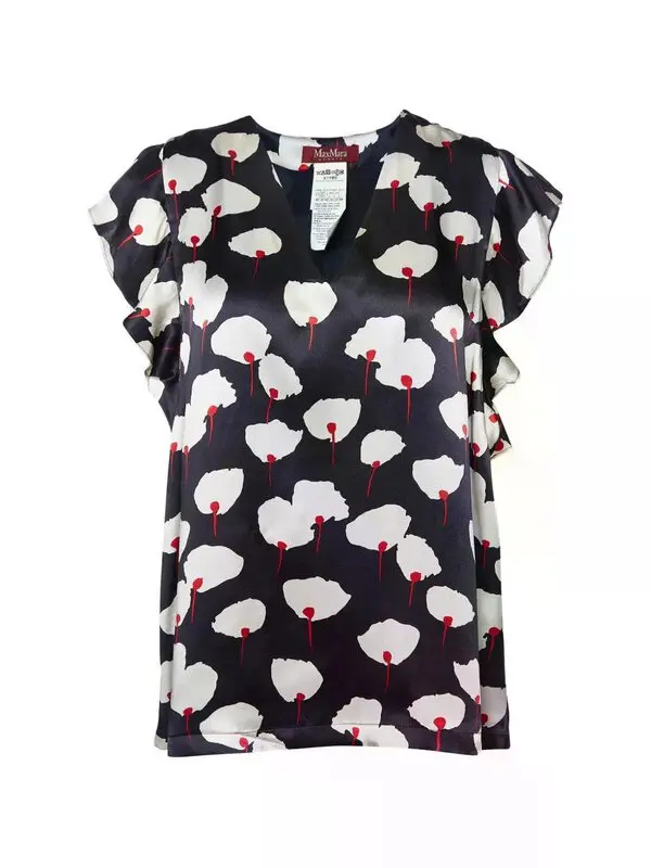 Max Mara Silk Floral Print Blouse