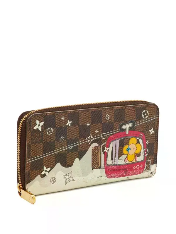 LOUIS VUITTON Vivienne Courchevel Damier Ebene Zippy Wallet - Brown