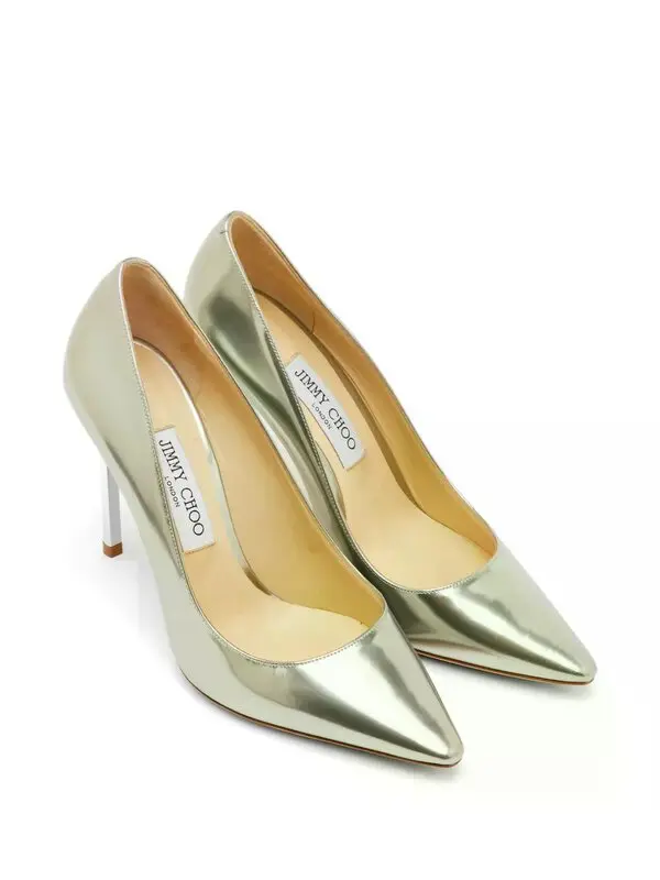 JIMMY CHOO Anouk Metallic Leather Pumps - Silver