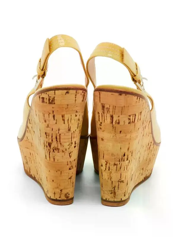GIANVITO ROSSI Cork Platform Wedge Sandals