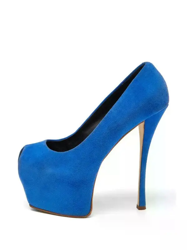 GIUSEPPE ZANOTTI Peep-toe Platform Pumps - Blue