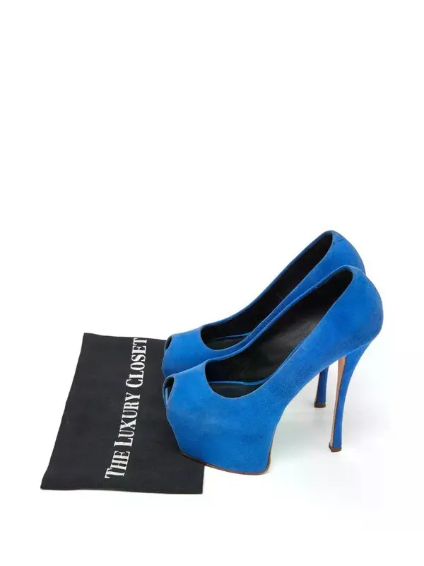 GIUSEPPE ZANOTTI Peep-toe Platform Pumps - Blue