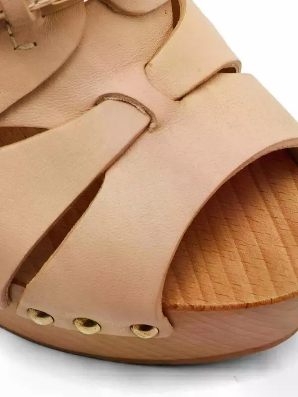 Dior Beige Wooden Platform Mules