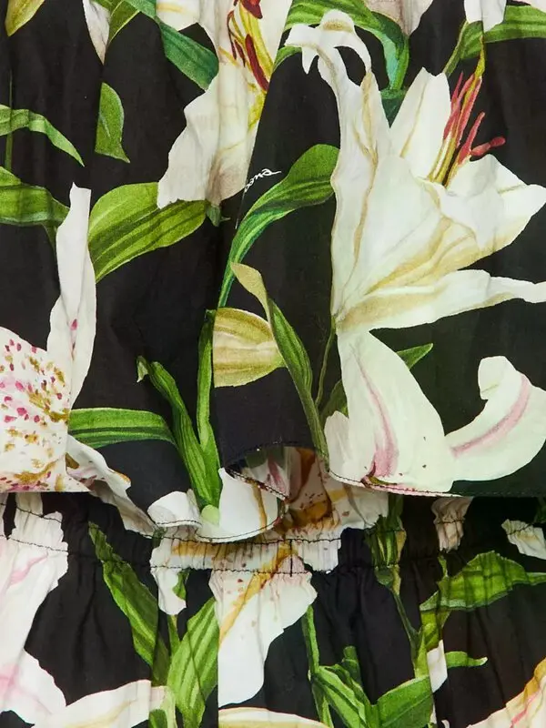 Dolce & Gabbana Floral Print Ruffle Detail Blouse
