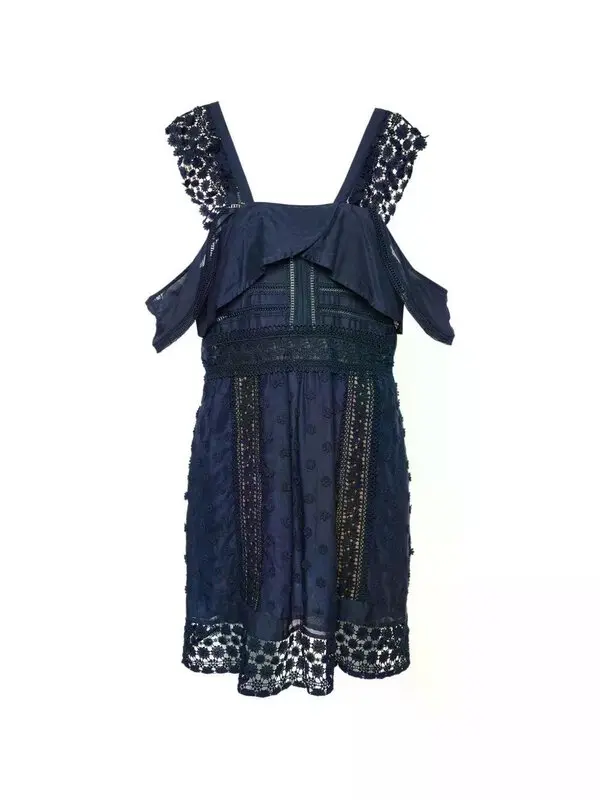SELF-PORTRAIT Lace Paneled Midi Dress
