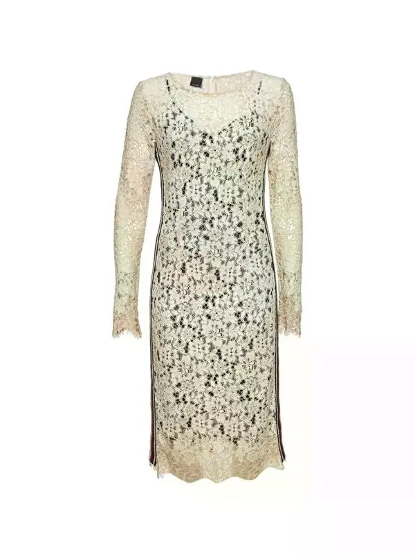 Pinko Corded Lace Stripe-tape Midi Dress