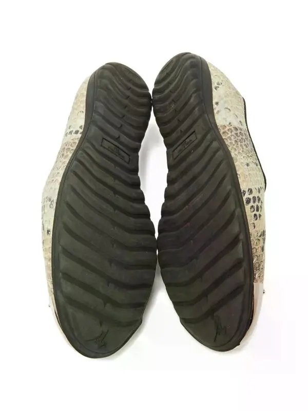 GIUSEPPE ZANOTTI Python-embossed Leather Slippers