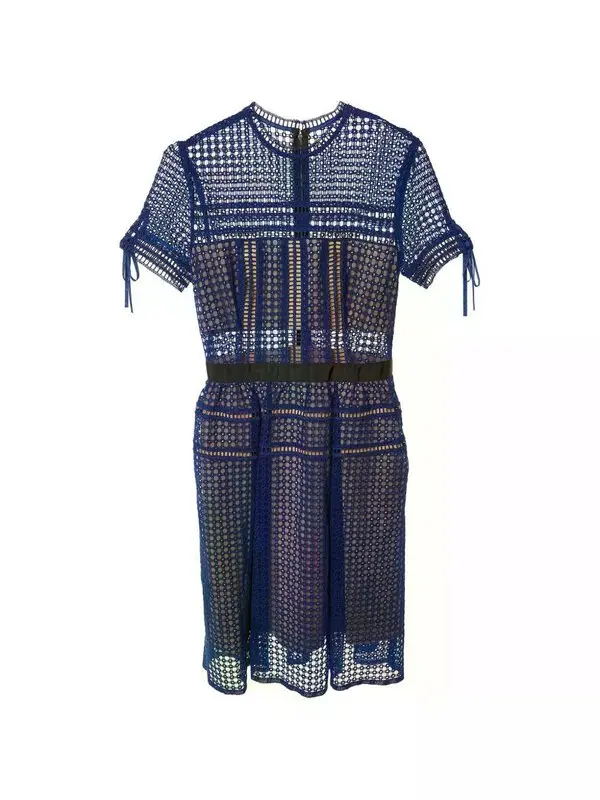 SELF-PORTRAIT Lace Round Neck Midi Dress