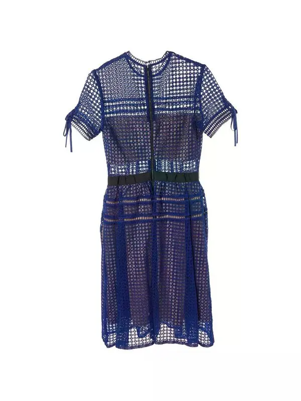 SELF-PORTRAIT Lace Round Neck Midi Dress