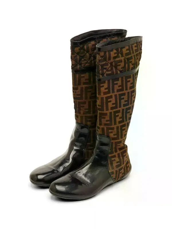 Fendi Zucca Patent Leather Boots