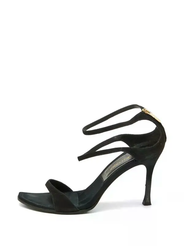 SERGIO ROSSI Suede Ankle Strap Sandals