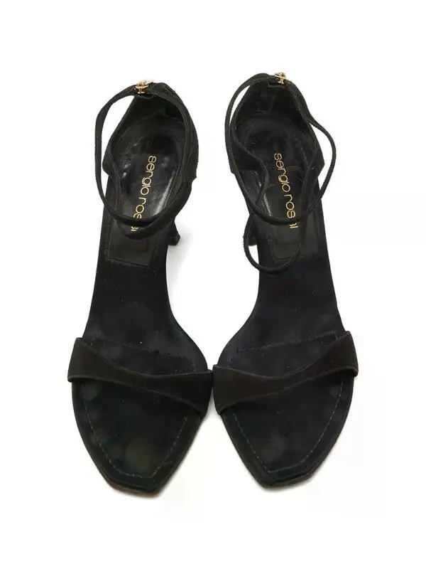 SERGIO ROSSI Suede Ankle Strap Sandals
