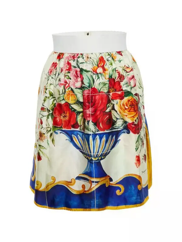 Dolce & Gabbana Floral Print High-waisted Mini Skirt