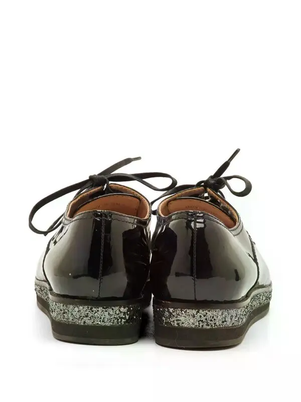 Miu Miu Patent Leather Derby Shoes With Glitter Sole