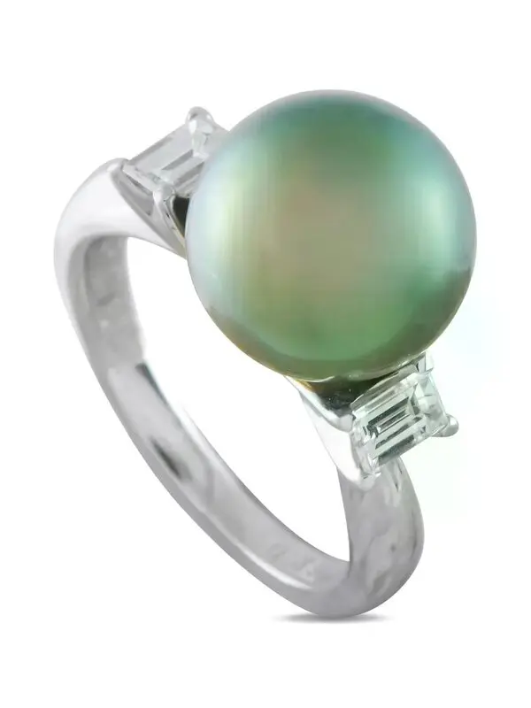 LB EXCLUSIVE Platinum Pearl And Diamond Ring - Silver