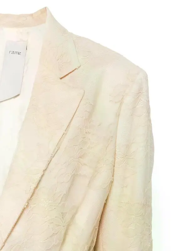 RAME Lace Overlay Belted Jacket