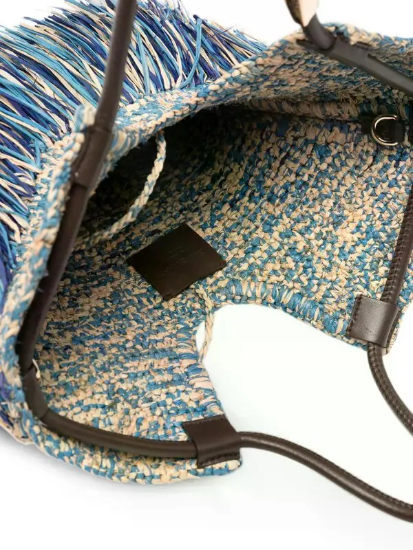 Zimmermann Fringe-trimmed Woven Tote Bag - Blue