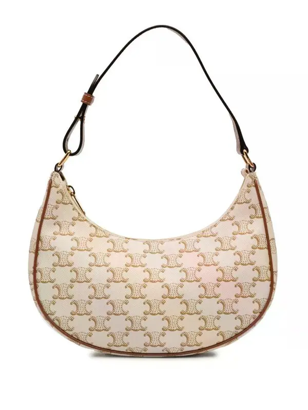 Celine Triomphe Ava Shoulder Bag In Coated Canvas - Brown