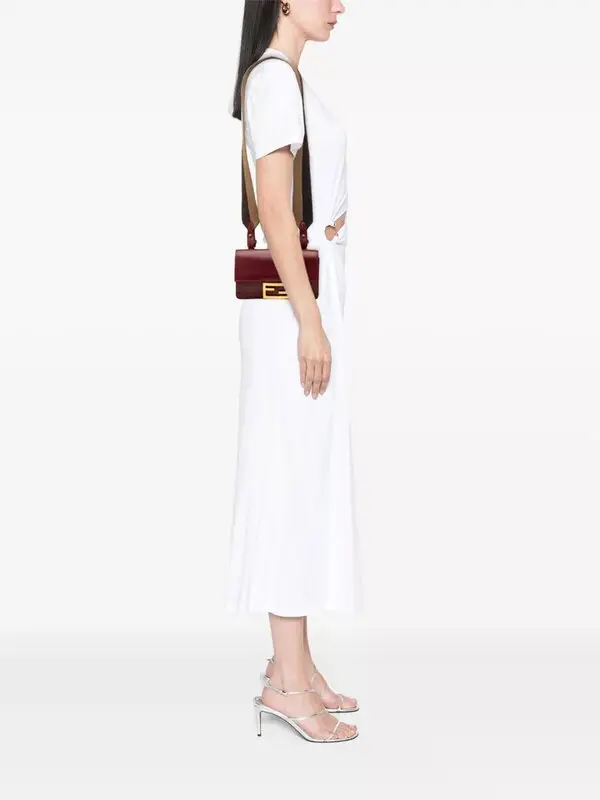 Fendi Mini Leather Flat Baguette Crossbody Bag