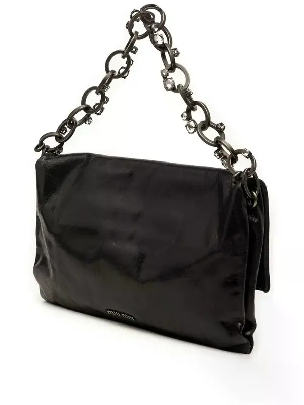 Miu Miu Nappa Crystal Chain Satchel