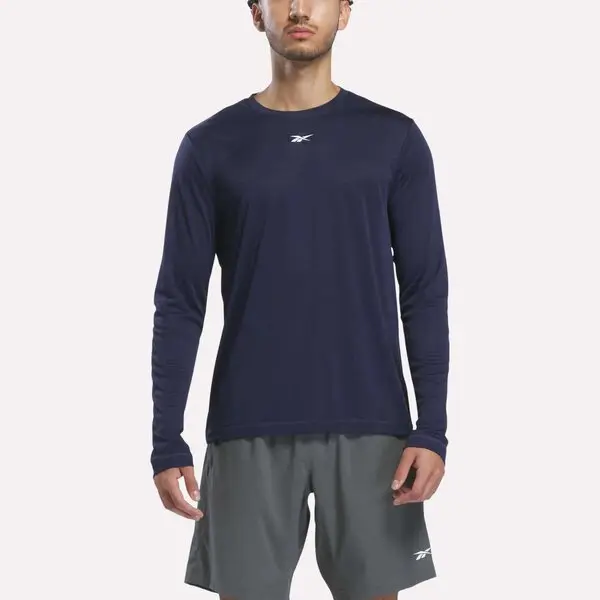 REEBOK Long Sleeve Tech Training T-shirt - Vector Navy