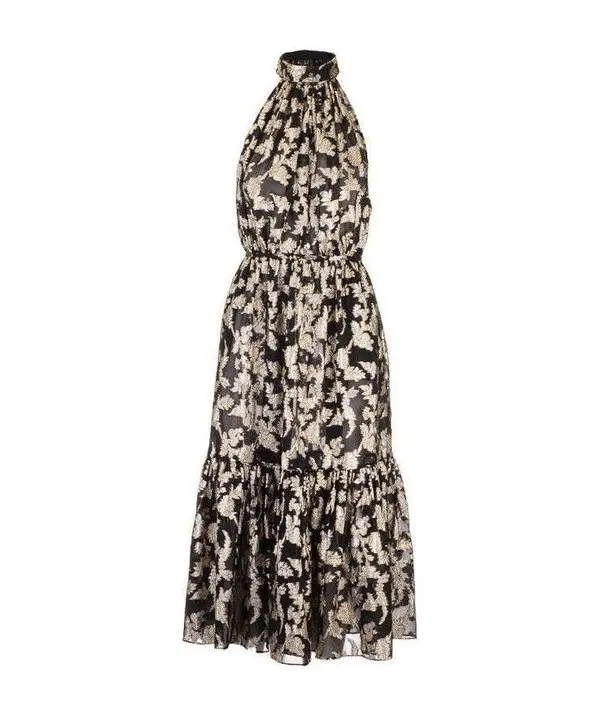 Saint Laurent Halter Neck Midi Dress