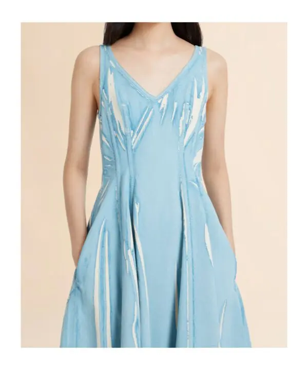 Marni Screen-printed Denim Midi Dress