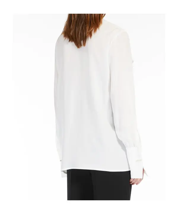 Max Mara V-neck Ruffled Silk Crepe De Chine Blouse - No