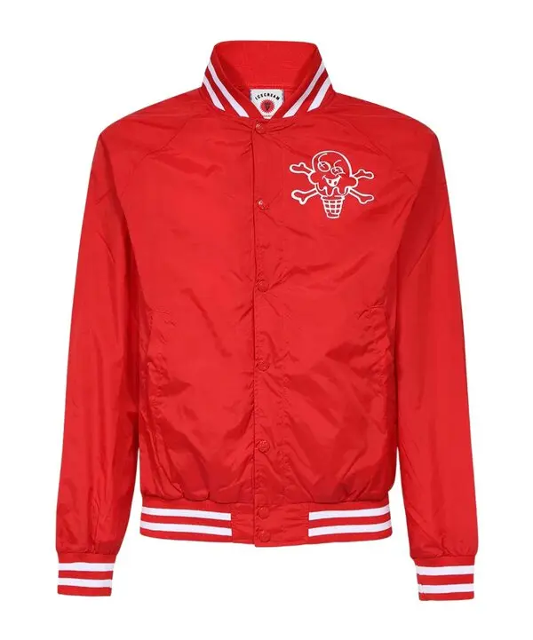 ICECREAM Logo Print Bomber Jacket - Red