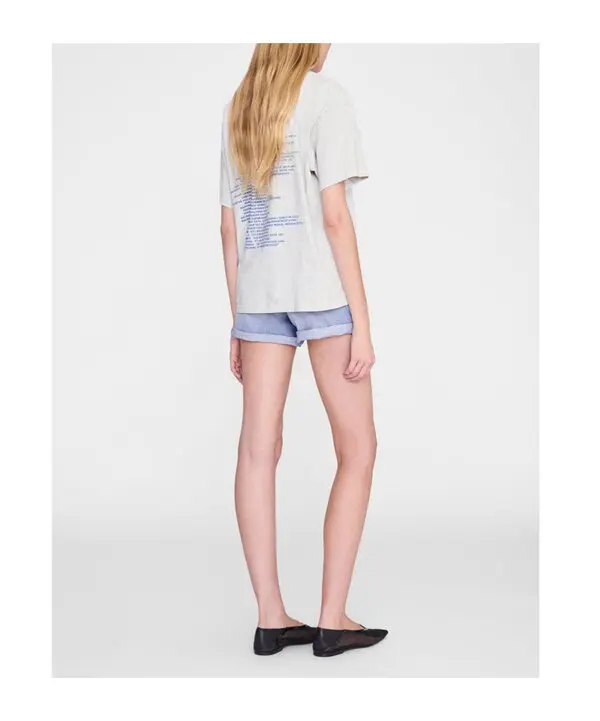 ANINE BING Cade Graphic Print Relaxed Fit Cotton T-shirt - Heather Ash